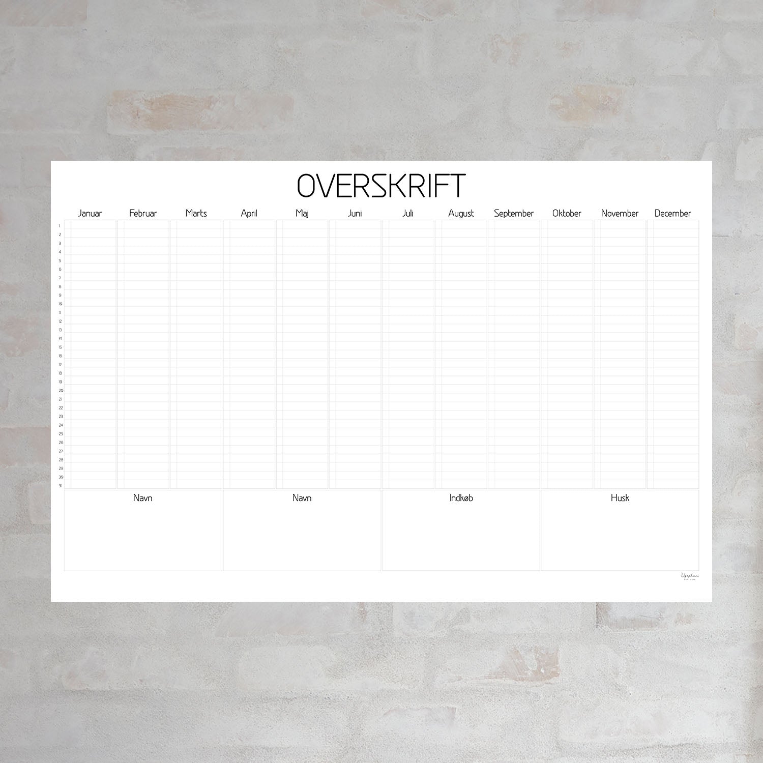 Årskalender, evighedskalender, køb den originale hos ugeplan.dk