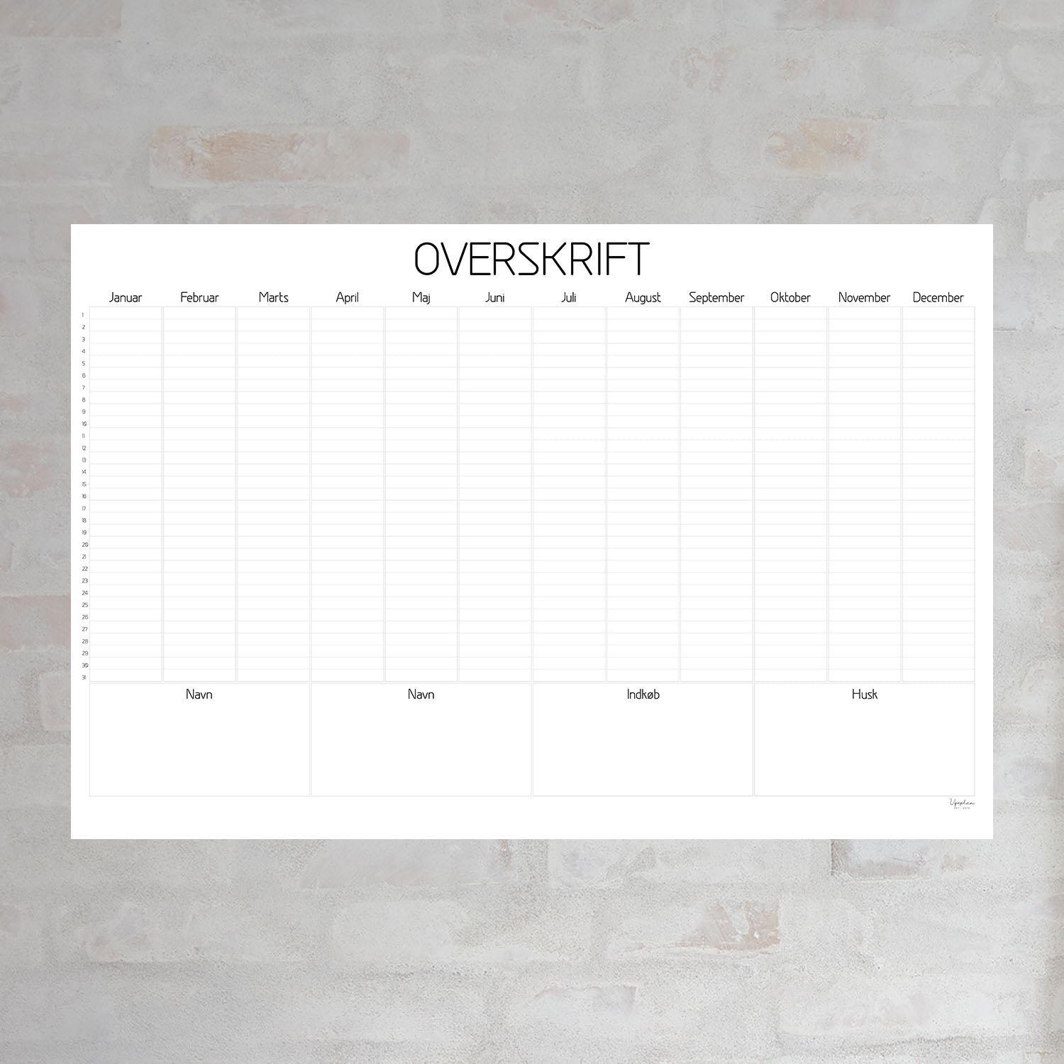 Årskalender, evighedskalender, køb den originale hos ugeplan.dk