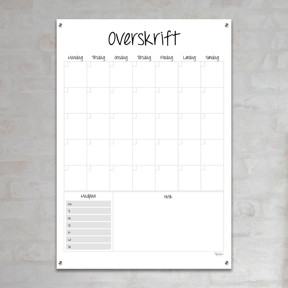 Månedsplan - køb den originale hos ugeplan.dk