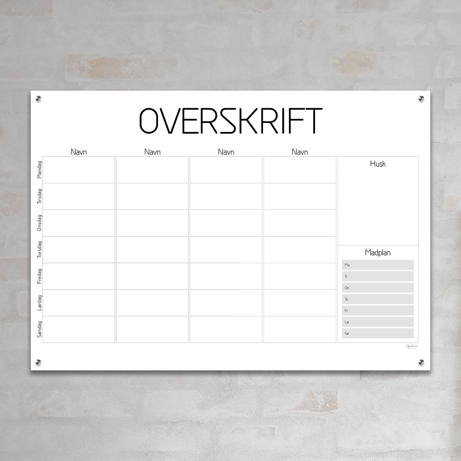 Ugeplan - den originale ugeplan - køb her