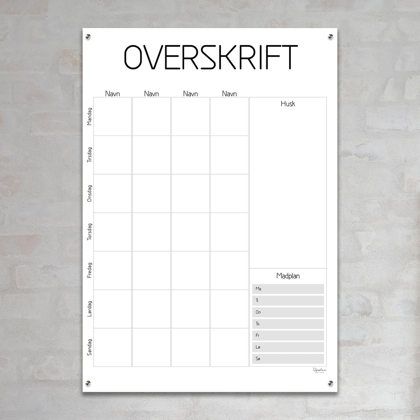 Ugeplan.dk - køb den originale uge plan lavet specielt til din familie